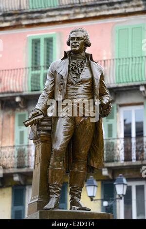 France Haute Corse Corte the bronze statue of Pascal Paoli Father of ...