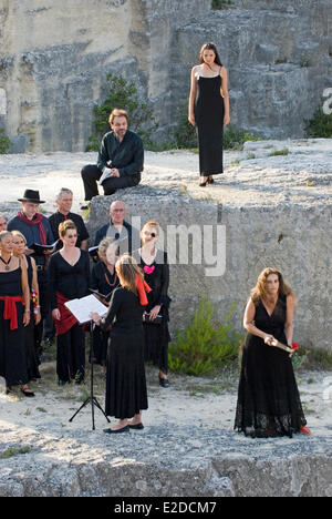 France Gard Junas the opera Carmen played in a quarry in Junas Stock ...