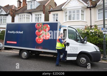 Tesco delivery service where shoppers order their groceries online and ...