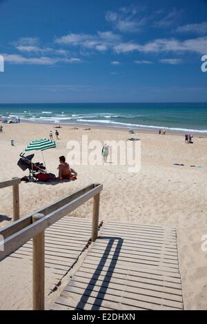 France Landes Soustons beach of the Atlantic ocean Stock Photo - Alamy