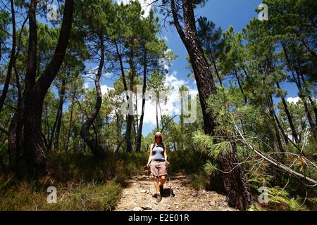 France Ardeche Payzac hiking track between Champmajour and Bres Stock ...