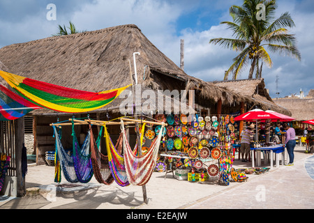 Beachside shops and stores in the village of Mahahual, Mexico Stock ...