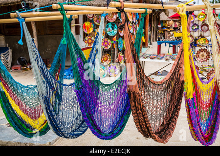Beachside shops and stores in the village of Mahahual, Mexico Stock ...