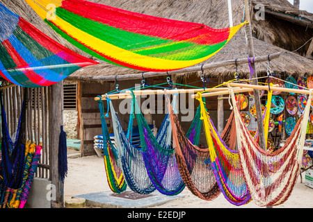 Beachside shops and stores in the village of Mahahual, Mexico Stock ...
