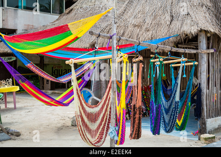 Beachside shops and stores in the village of Mahahual, Mexico Stock ...