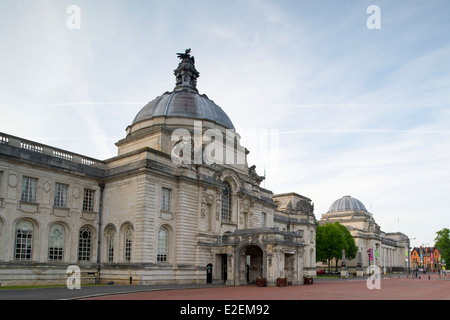 City Hall in Cardiff, Wales, UK on a summers day with a blue sky Stock ...