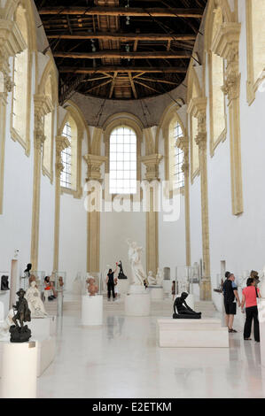 France, Nord, Douai, Chartreuse museum, deserted interior courtyard ...
