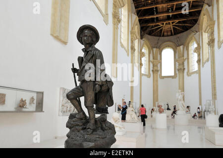 France, Nord, Douai, Chartreuse museum, deserted interior courtyard ...