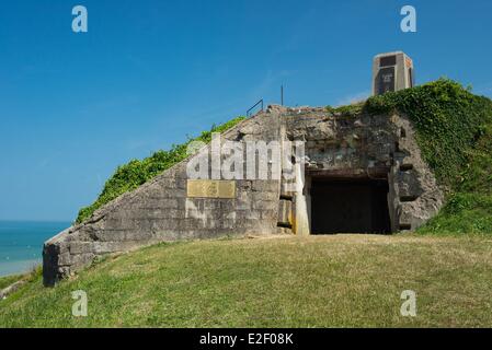 France, Calvados, Omaha Beach, Colleville sur Mer, WN32 bunker, first ...