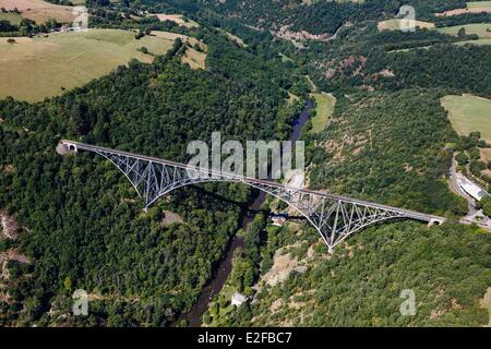 France, Aveyron, Tauriac de Naucelle, the Viaur viaduct and the road ...