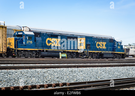 CSX Locomotives EMD GP38-2 No 2715 and EMD GP15-1 No 1561, Curtis Bay Yard, Baltimore, MD Stock ...