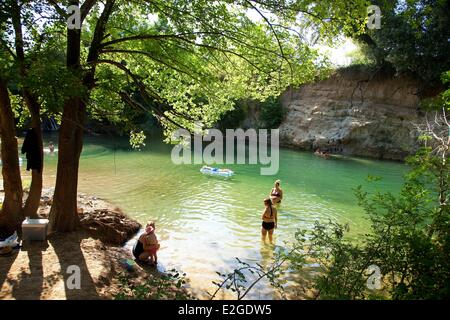 France Var Provence Verte Vallee de l'Argens canoeing on Argens between ...