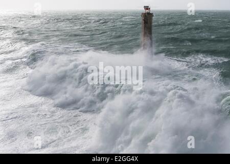 France Finistere Ile d'Ouessant February 8th 2014 Britain lighthouse in ...
