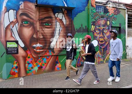 South Africa, Johannesburg, Street art in Maboneng Precinct a ...