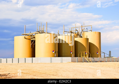 A crude oil storage tank battery for collecting oil from wells before ...