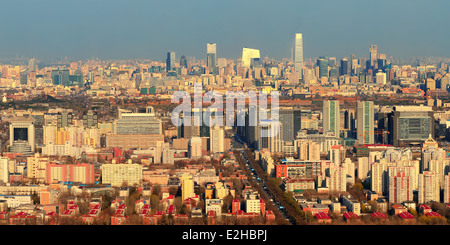 Beijing sunset aerial view with urban buildings Stock Photo - Alamy