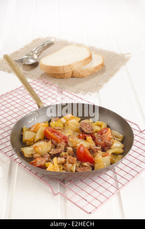 hungarian letcho in a copper pan Stock Photo - Alamy