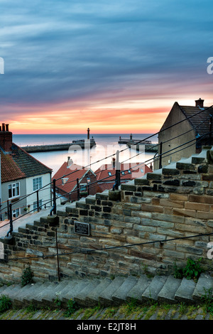 Summer sunset at Whitby Steps Stock Photo - Alamy