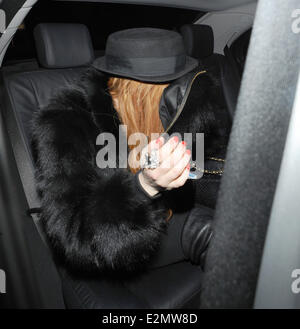 Lindsay Lohan seen leaving Nozomi Restaurant with boyfriend, Josh Chunn ...