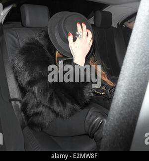 Lindsay Lohan seen leaving Nozomi Restaurant with boyfriend, Josh Chunn ...