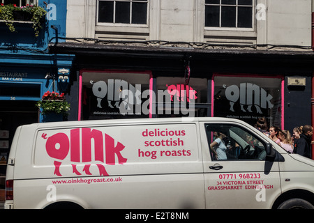 Oink Scottish Hog Roast on Victoria Street, Edinburgh Stock Photo - Alamy