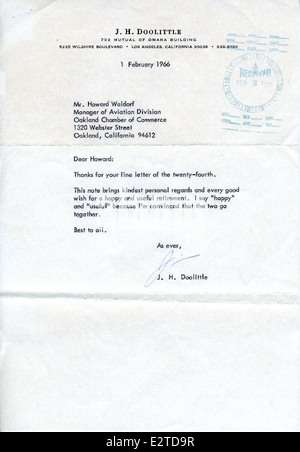 This item, an autograph of Jimmy Doolittle, an aviation legend known ...