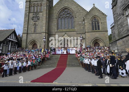 Peebles, UK. 21 June 2014 Peebles Beltane "Red Letter Day" Beltane ...