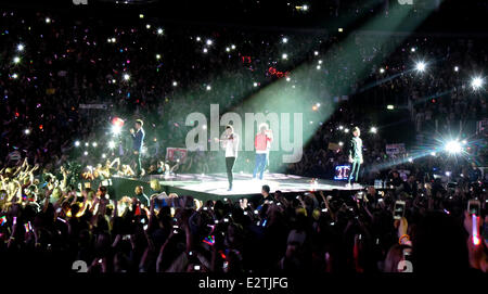 One Direction performing during the second night of their Take Me Home ...