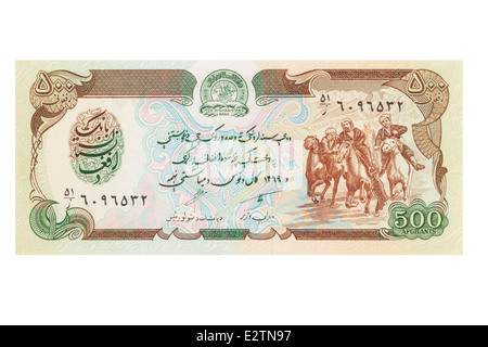 Afghan five hundred afghani banknote on a white background Stock Photo ...