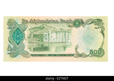 Afghan five hundred afghani banknote on a white background Stock Photo ...