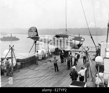 The Beech B17L Staggerwing, NC12584, was transported aboard the ...