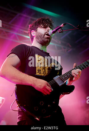 Rock band, Foals performing at Liverpool O2 Academy Featuring: Yannis ...