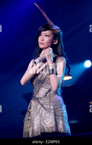 Hong Kong based Cantopop singer and actress Vivian Chow performs her ...
