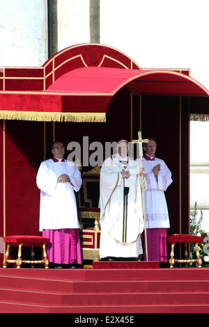 Pope Francis inaugurates his papacy at a Mass in Rome Featuring: Pope ...