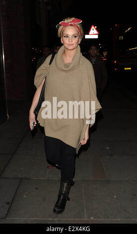 Pregnant Jennifer Ellison leaves The Palace Theatre after performing in ...
