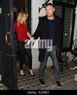 Andrew Flintoff leaves Little House restaurant in Mayfair with his wife ...