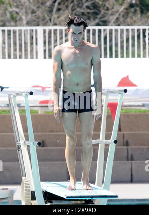 Celebrities practice their diving skills for TV Show 'Splash' at the ...