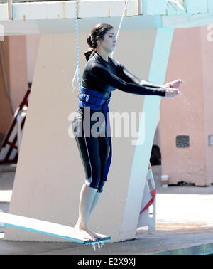 Celebrities practice their diving skills for TV Show 'Splash' at the ...