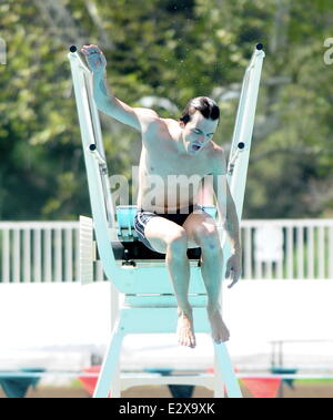 Celebrities practice their diving skills for TV Show 'Splash' at the ...