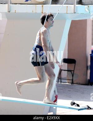 Celebrities practice their diving skills for TV Show 'Splash' at the ...