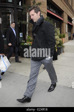 Jason Hoppy seen out and about in SoHo with his parents Robert and ...