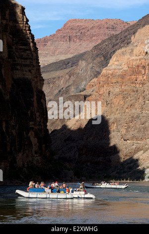 Large pontoon motorized raft in Lava Falls, one of the biggest rapids ...