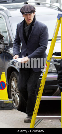 Amanda Abbington and Benedict Cumberbatch arrive on the film set of ...