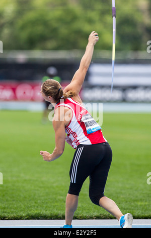 Katharina MOLITOR competing in the Javelin at the 2016 Diamond League ...