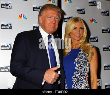 Brandi Roderick and Donald Trump hold a press event at Trump Tower ...