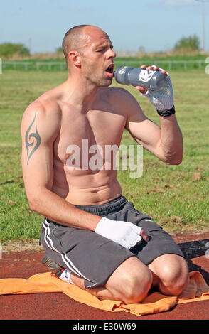 Former Olympic Decathlon medallist Dean Macey keeps in shape during a ...
