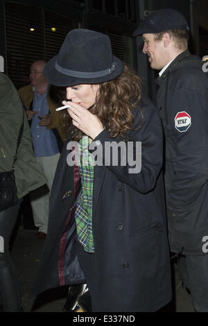 Anna Friel leaving The Groucho Club. She was carrying a bag with a ...