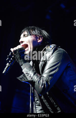 Marilyn Manson performing at the Gibson Ampitheatre Featuring: Marilyn ...