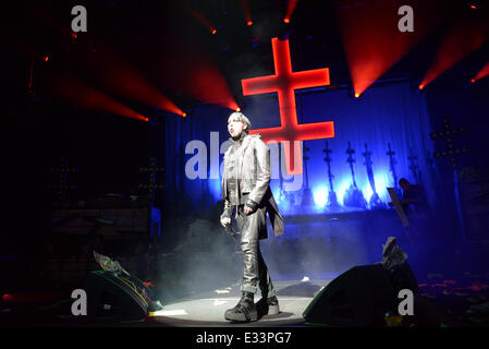 Marilyn Manson performing at the Gibson Ampitheatre Featuring: Marilyn ...