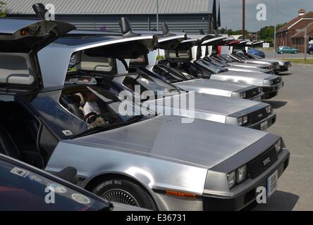 DeLorean cars owners rally, DeLorean classic car DMC-12, Britain. UK ...